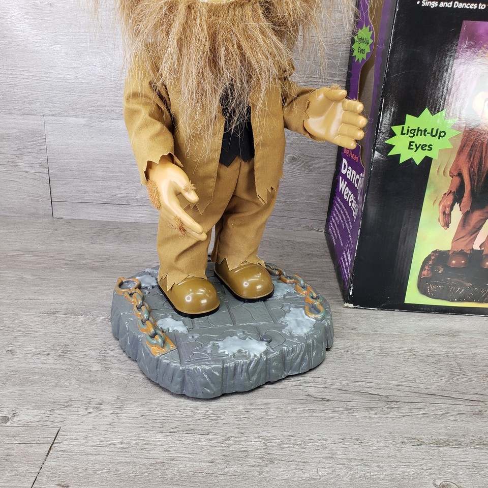 Vtg Gemmy Big Head Singing Dancing Werewolf Halloween 18” Works Great ...