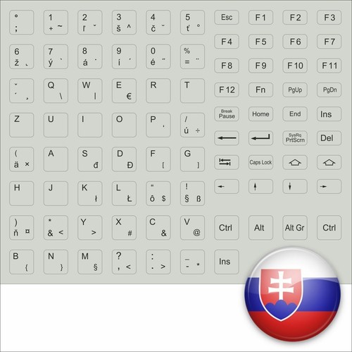 Sticker For Keyboard Keyboardsticks Slovakian Grey Slovakia Top | eBay