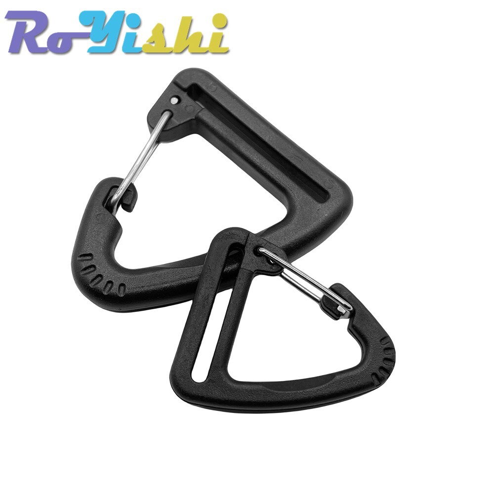 Plastic Triangle Carabiner Spring Quickdraws Buckles Clip Hook Keychain ...