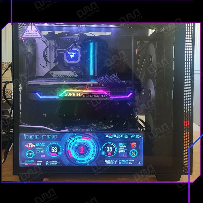 DAQ-01 12.6" 1920x515 AIDA64 Display Screen PC Hardware Temperature ...