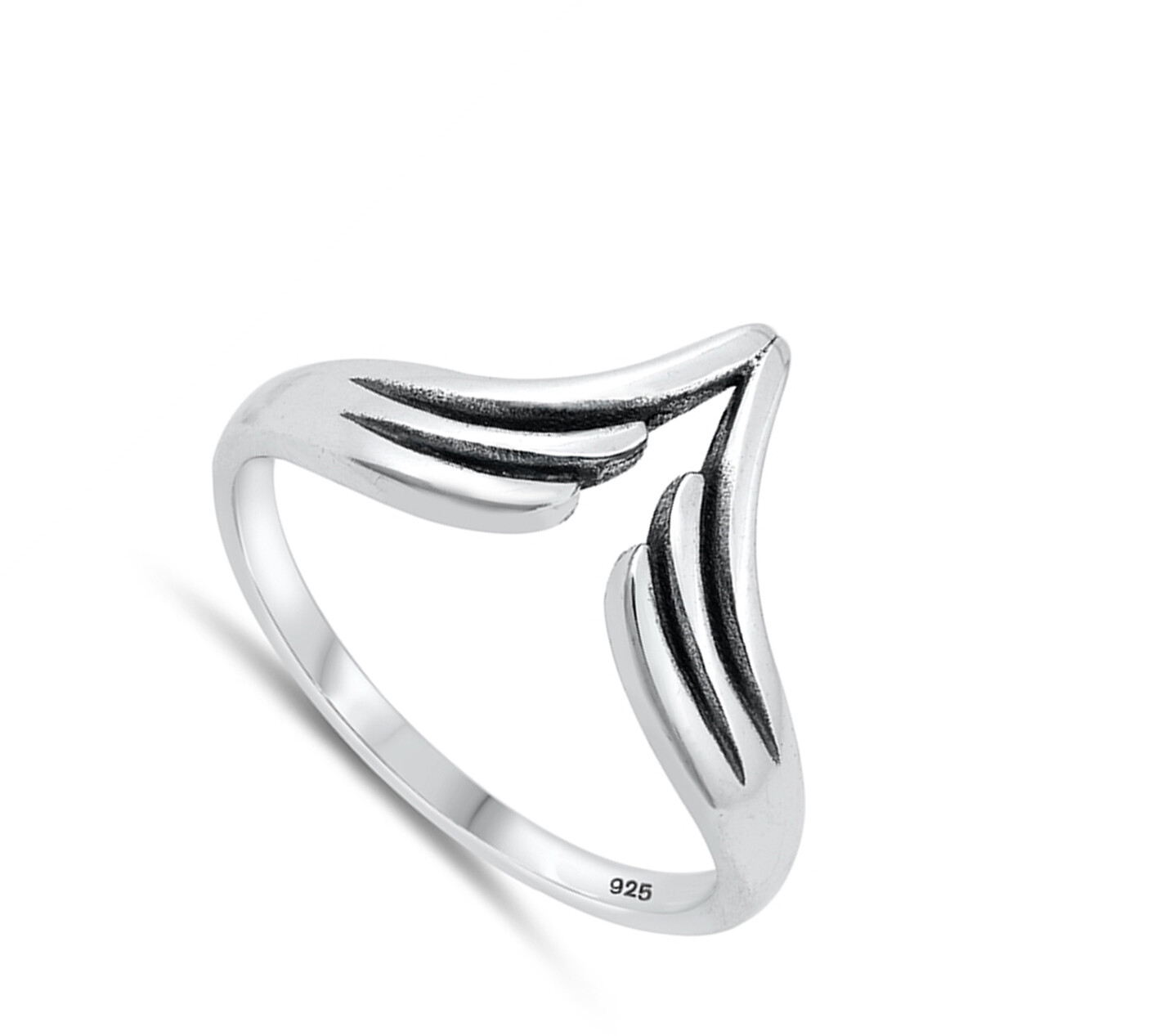 Unique Inverted Wing Chevron Ring New .925 Sterling Silver Band Sizes 4 ...