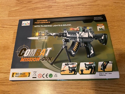 Playo Combat Mission Gun Toy Battery Operated Lights Sound Army ...