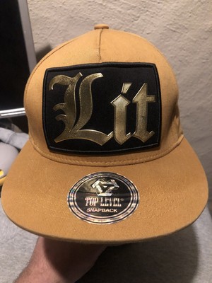 Top Level Lit Snapback Hat Patch Gold Cap H12 New | eBay