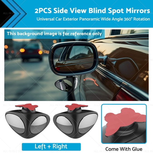 2PCS Car Exterior Panoramic Door Side Rear View Mirror Blind Spot Wide Angle 360 | eBay