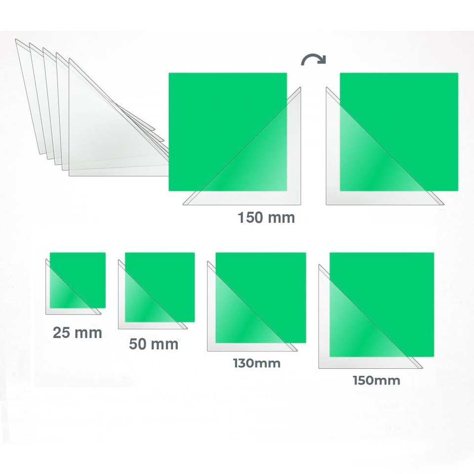 Corner Pocket Triangle Plastic Back Full Adhesive Sticky 25x25 mm 1000 ...