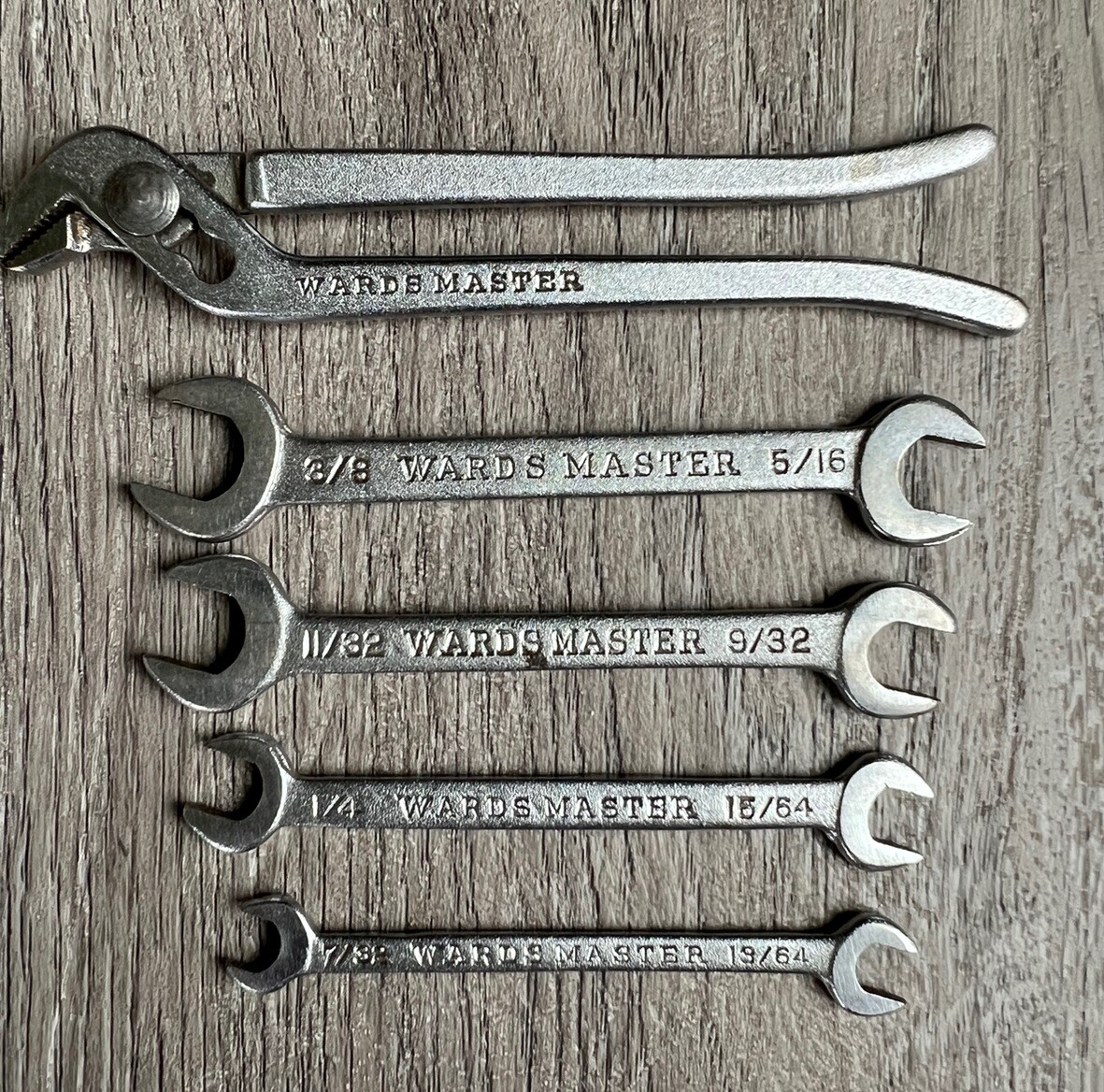 Vintage WARDS MASTER Tool Kit With Four Small Wrenches & One Pair ...