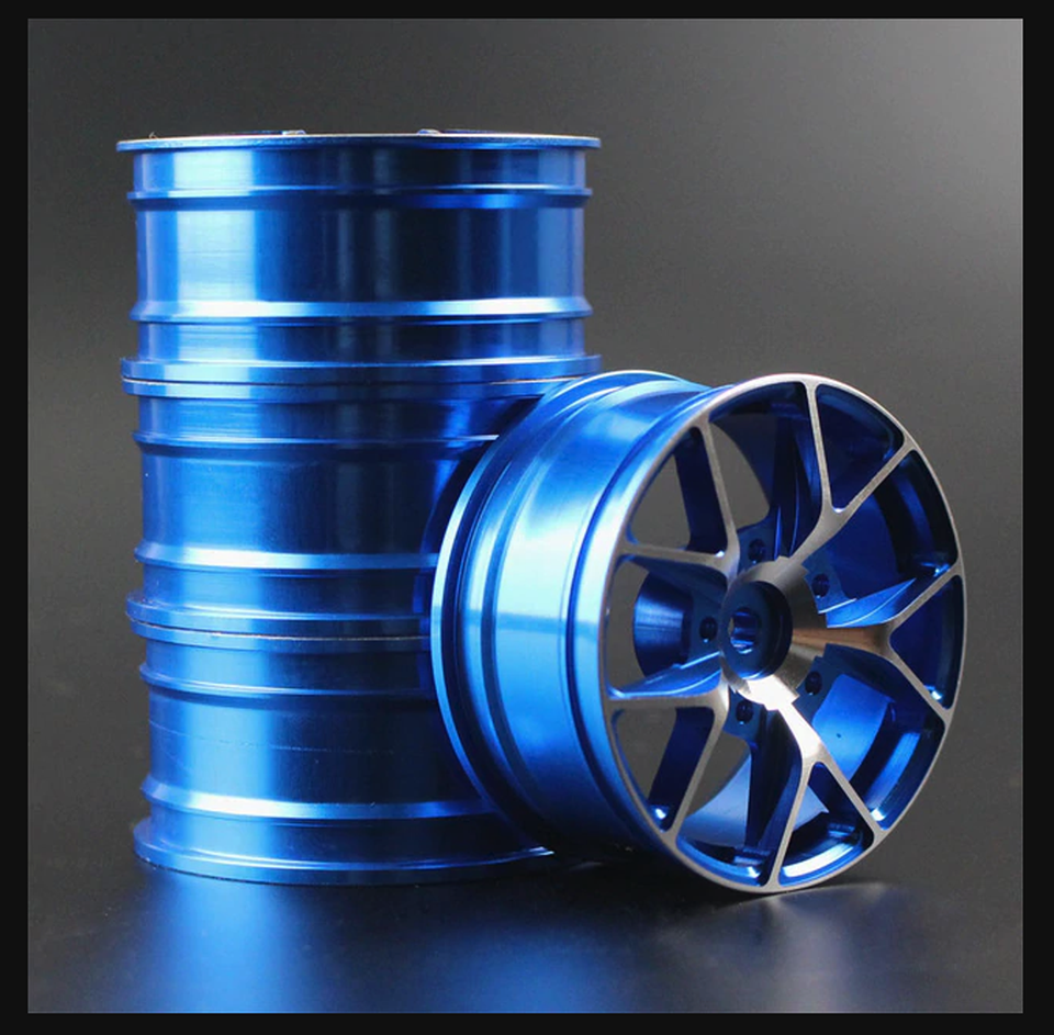 4Pcs Aluminum Wheels Hub Rims For 1/10 RC Car Tamiya TT-01 TT02 Sakura ...