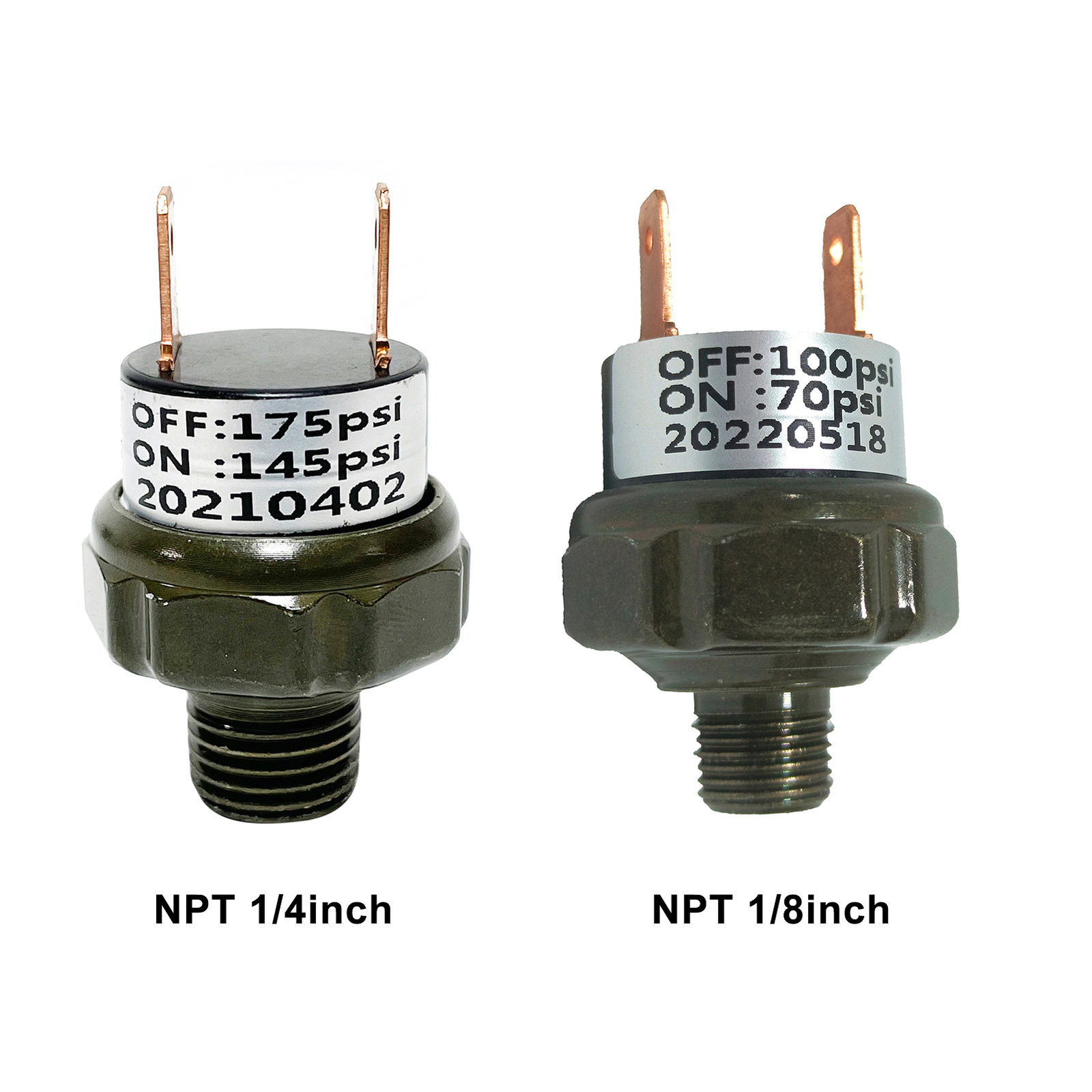 Pressure Switch Mount Type 1/4'' NPT 145-175PSI/ 1/8'' NPT L4O4 | eBay