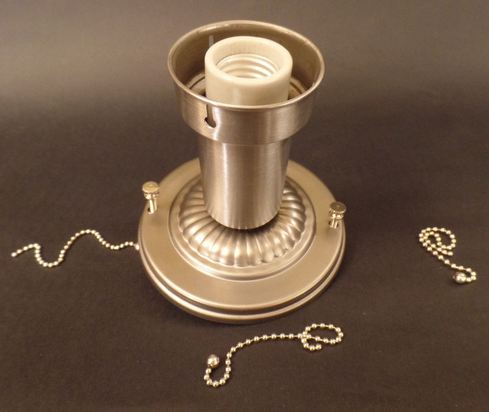 Steel Bead Chain Ceiling Light Fixture Hardware Set For 3 Hole Glass ...