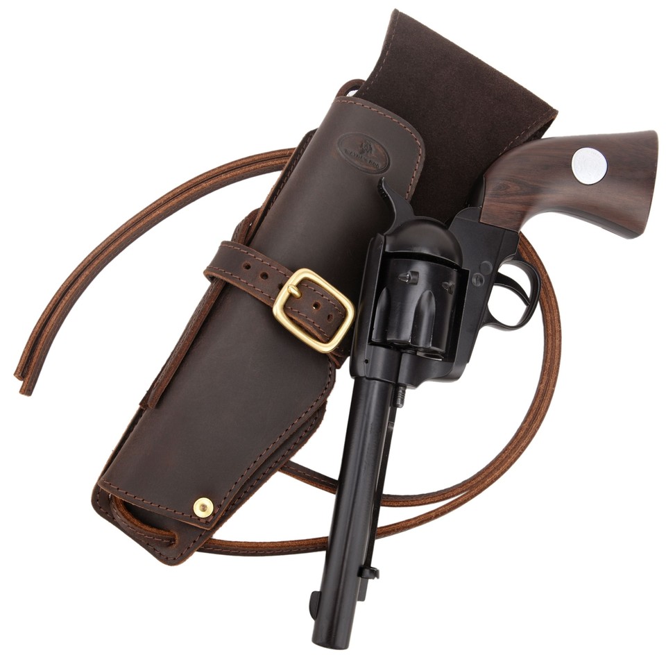 Cowboy Leather Revolver Holster Belt Holder Vintage Coffee Pistol Carry ...