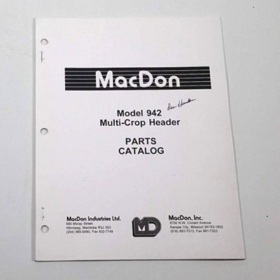 Manuals & Books - Macdon Models