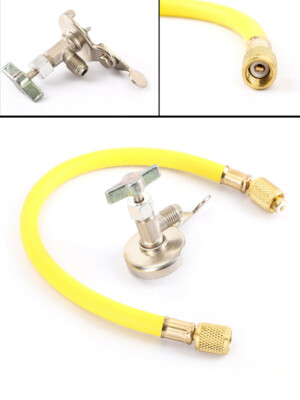 A/C R12 R22 Can Tap Tapper Refrigerant Charging Recharge Hose Valve Kit ...