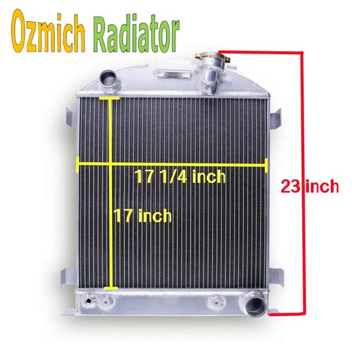 3Row Alum Radiator 17"H Fit 32 Ford Low-Boy Chop Hot Rod w/Chevy Engine ...