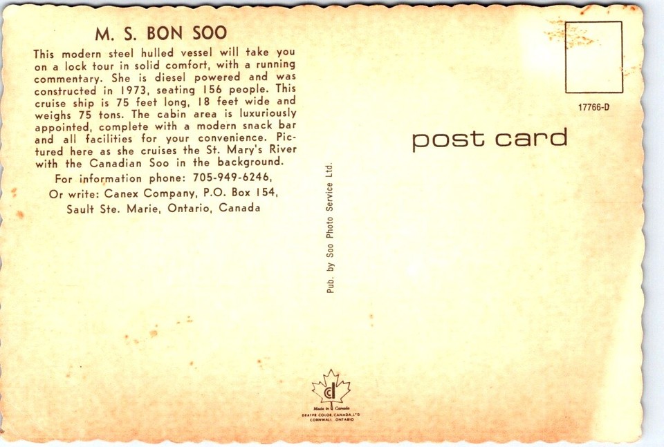 Canada, Ontario, Sault Ste Marie, MS Bon Soo on St. Mary's River ...