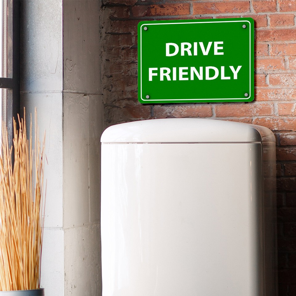 Horizontal Metal Sign Drive Friendly Traffic Weatherproof Street ...