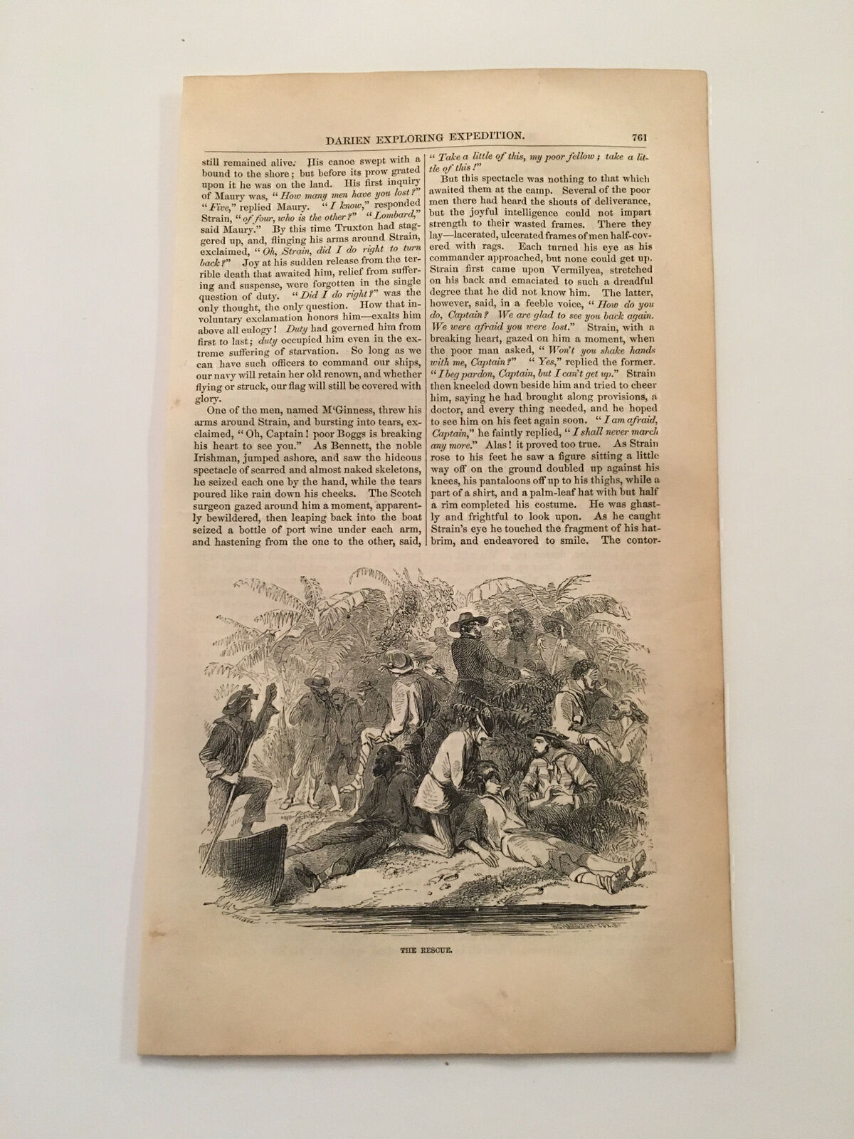 K17) Harper's Monthly Darien Expedition The Rescue Original 1855 ...