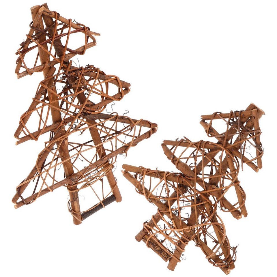 2pcs Christmas Tree Grapevine Wreaths Vine Branch Wreath Rattan Wreath ...