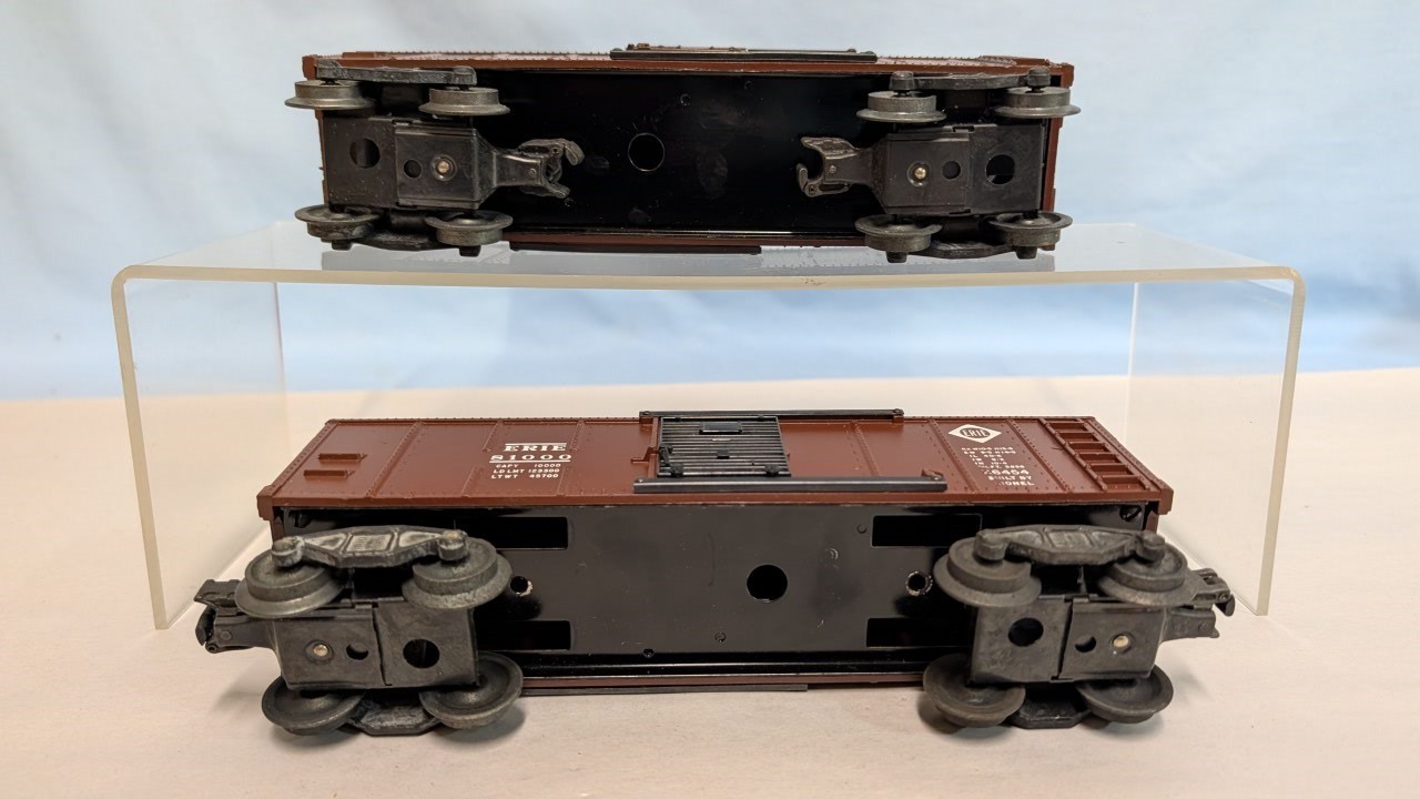 LIONEL 2 ORIG CAR & BOX VAR OF THE 6454 ERIE BOXCAR W INSPECTION (RK105 ...