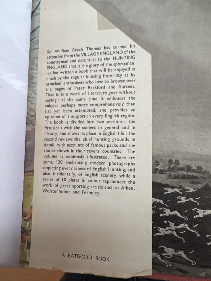 Hunting England by Sir W. Beach Thomas c.1936 Brian Cook Foxhunting ...