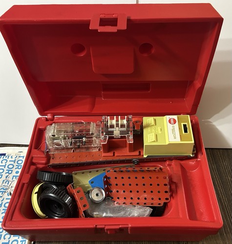 Vintage Gabriel Erector Set Plastic Tool Box Carry Case Booklet 1970's ...