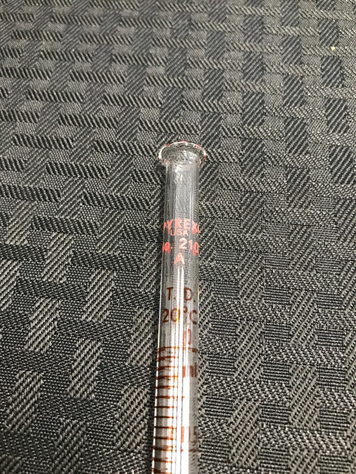 CORNING PYREX TD 10mL Glass Buret Class A Graduated 2mm PTFE Stopcock ...