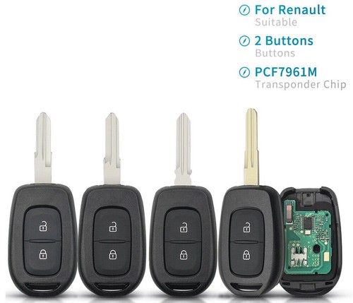 Fits Renault Sandero 433MHZ PCF7961M Complete Transponder Remote Key ...