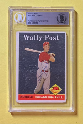 1958 TOPPS WALLY POST #387 AUTHENTIC AUTO BECKETT CERTIFIED PHILLIES | eBay