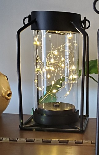 LED WIRE STRING HURRICANE LANTERN LIGHT BATTERY OPERATOR with TIMER or ...
