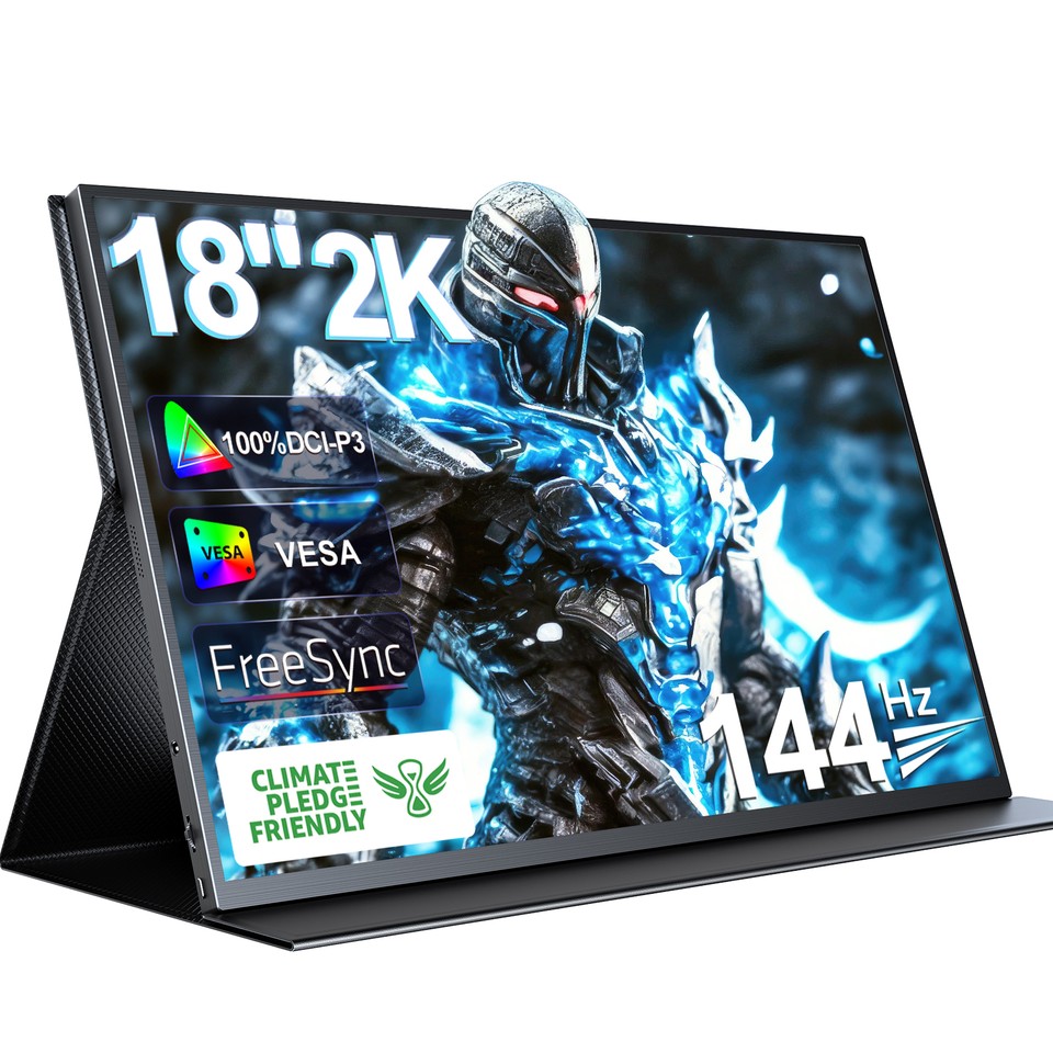 UPERFECT 18.0" 144Hz 2560*1600 IPS LCD Monitor 2K HDR 2*USB C HDMI ...