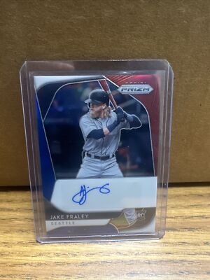 2020 Panini Prizm-Jake Fraley RC Autograph Red White And Blue Prizm /50 ...