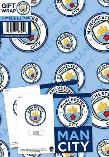 Manchester City Football Club Gift Wrap 2 Sheets & Tags for sale online ...