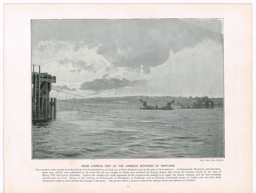 Boom Forming Part Of The Harbour Defences Of Portland Antique Print ...