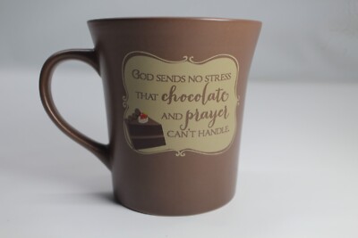 Abbey Press Chocolate Cake Mug Cup God Sends No Stress That Chocolate ...