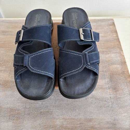 Clarks Springers Sandals Womens Size 7.5 Blue Leather Upper Double ...