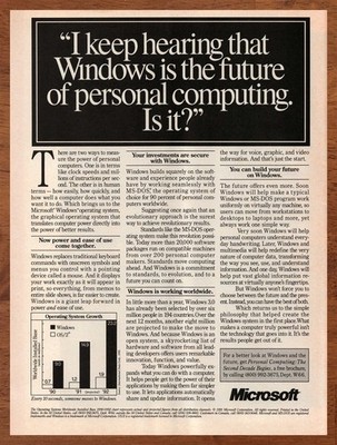 1991 Microsoft Vintage Print Ad/Poster Retro MS-DOS Computer PC ...