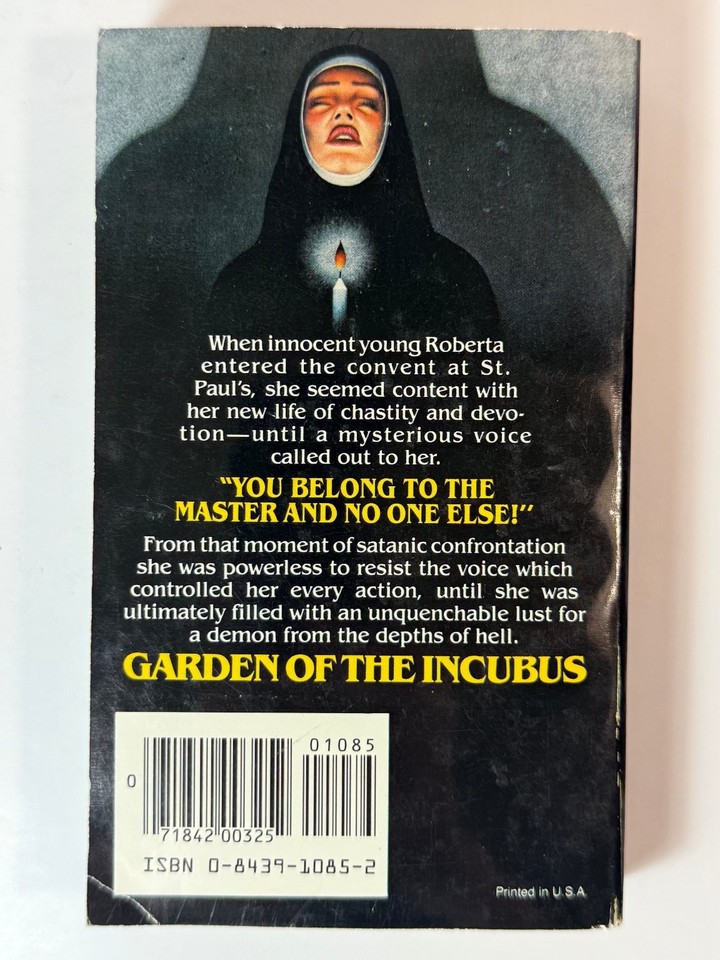 Garden of the Incubus John Tigges 1982 Leisure Occult Fiction Nordon | eBay