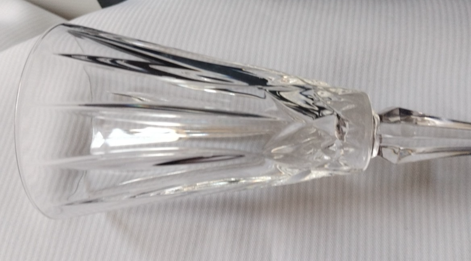 Olympic Square Collection Tall Fluted Champagne Glass Crystal Cut 8"1 ...