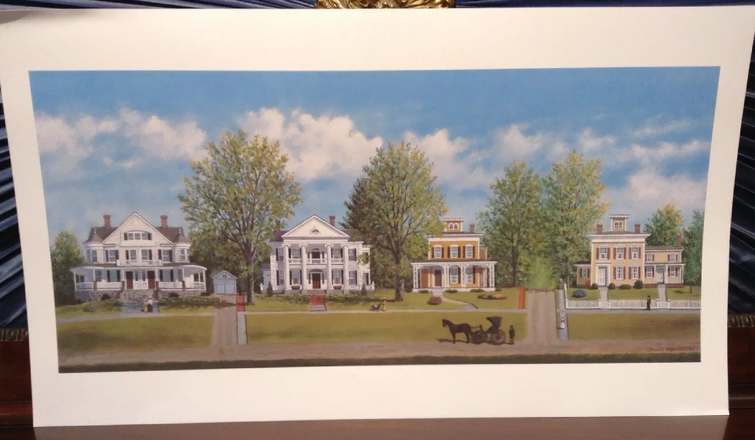 David Merrill print of New Milford CT, South side of Main Street ...