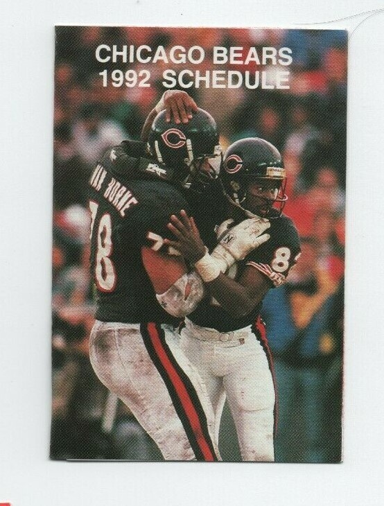 1992 CHICAGO BEARS POCKET SCHEDULE (SKED) (NFL) | eBay