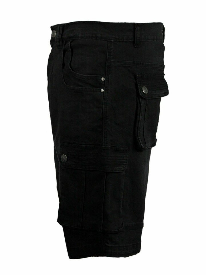 Mens King Size Cargo Denim Shorts Big & Tall Knee Length Casual Jeans ...