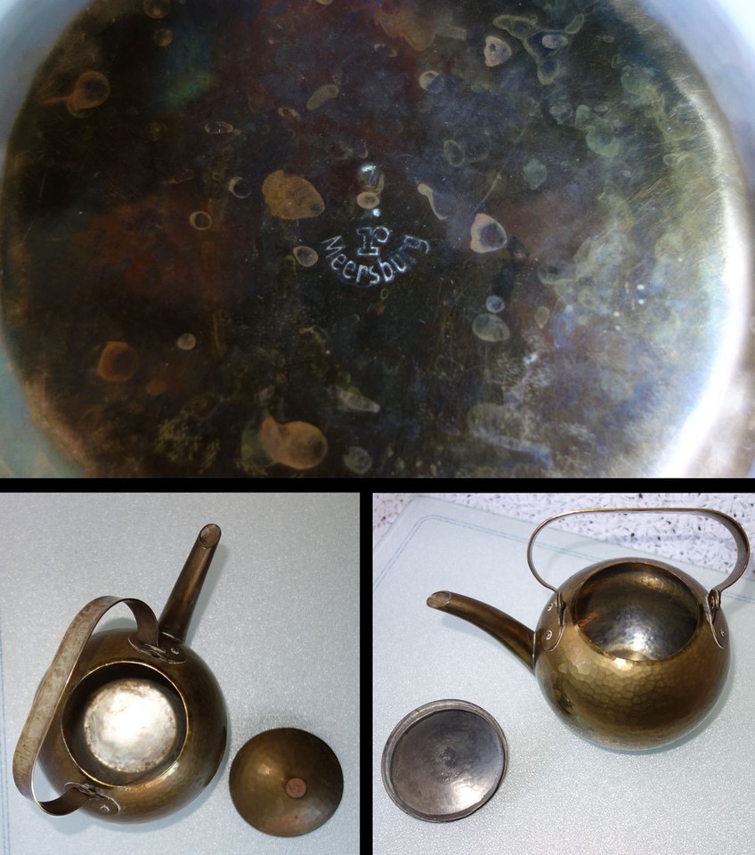 Karl Raichle, Meersburg Hand Hammered Brass Tea Kettle BAUHAUS Germany ...