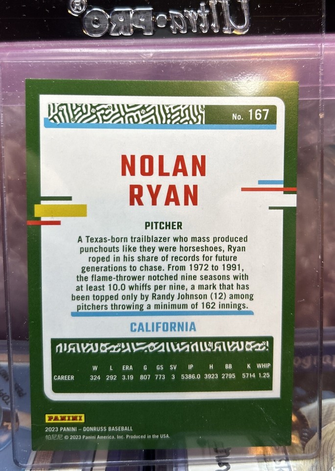 2023 Donruss Nolan Ryan ! SP /25 ! Voltage Lightning Foil #167 | eBay