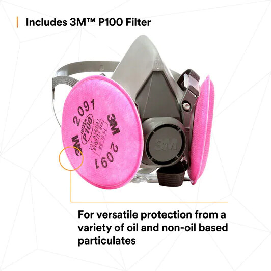 3M Half Face Respirator Mask P100 Particulate Welding Painting Dust ...