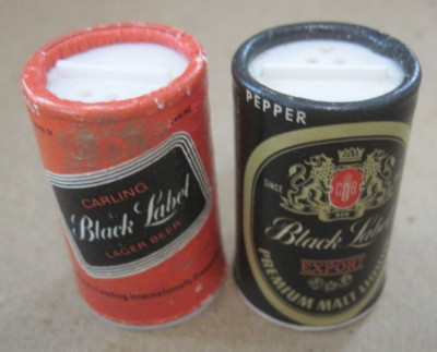 Vintage Carling Black Label Salt and Pepper Shakers Set 1 1/2" tall | eBay