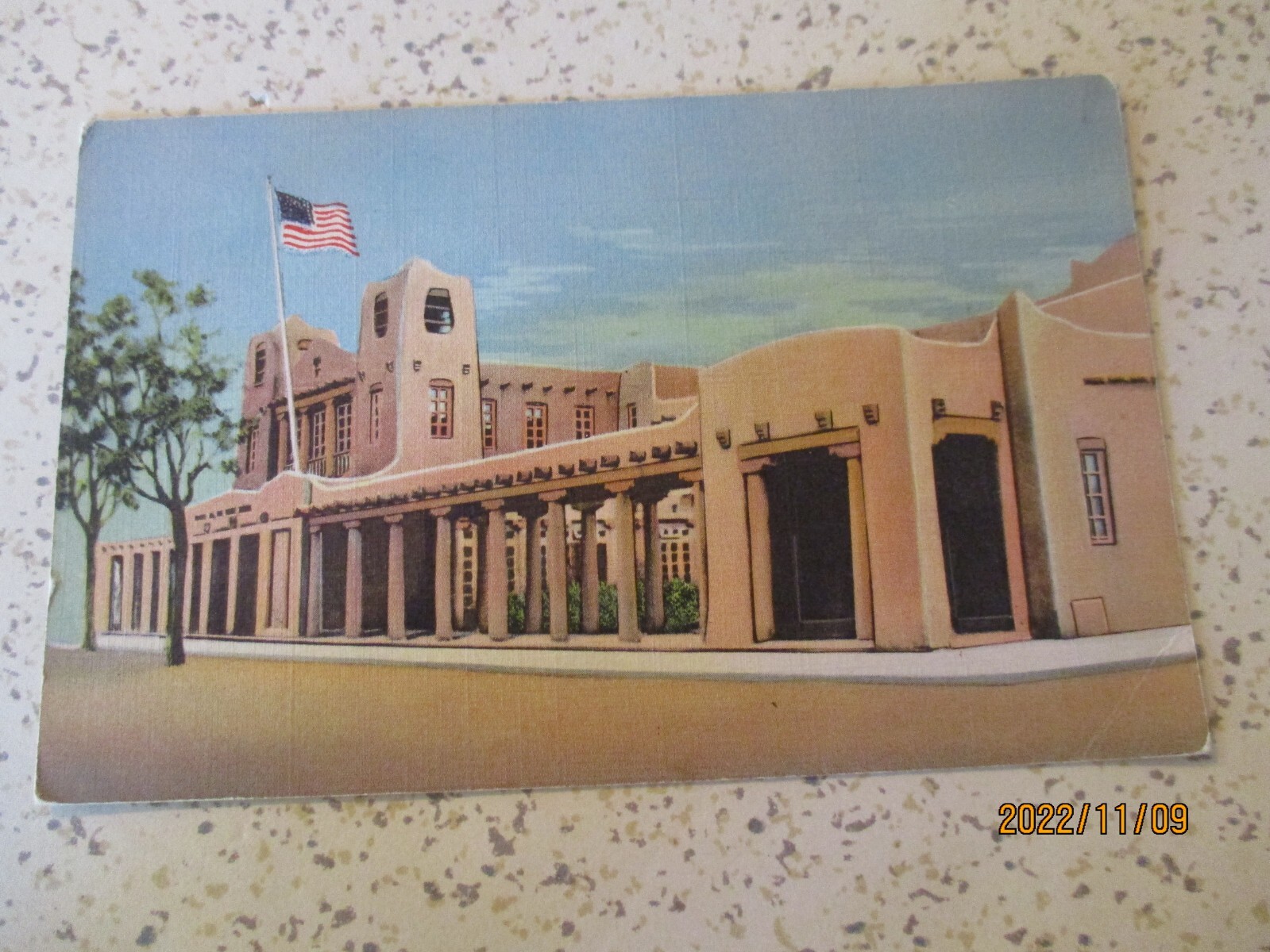 VINTAGE LINEN POSTCARD, "U.S. POST OFFICE, SANTA FE, NEW MEXICO", USED ...