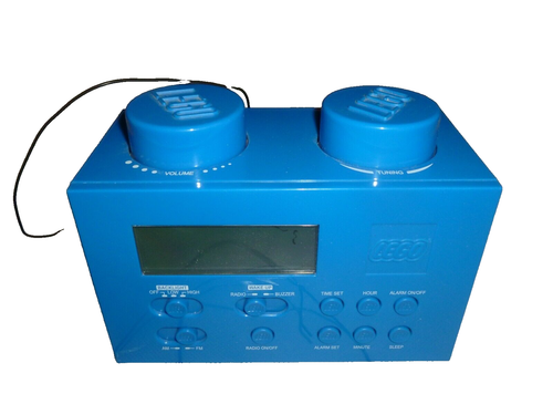 LEGO LG11007 Digital Alarm Clock Radio AM/FM Blue Brick Portable Tested ...