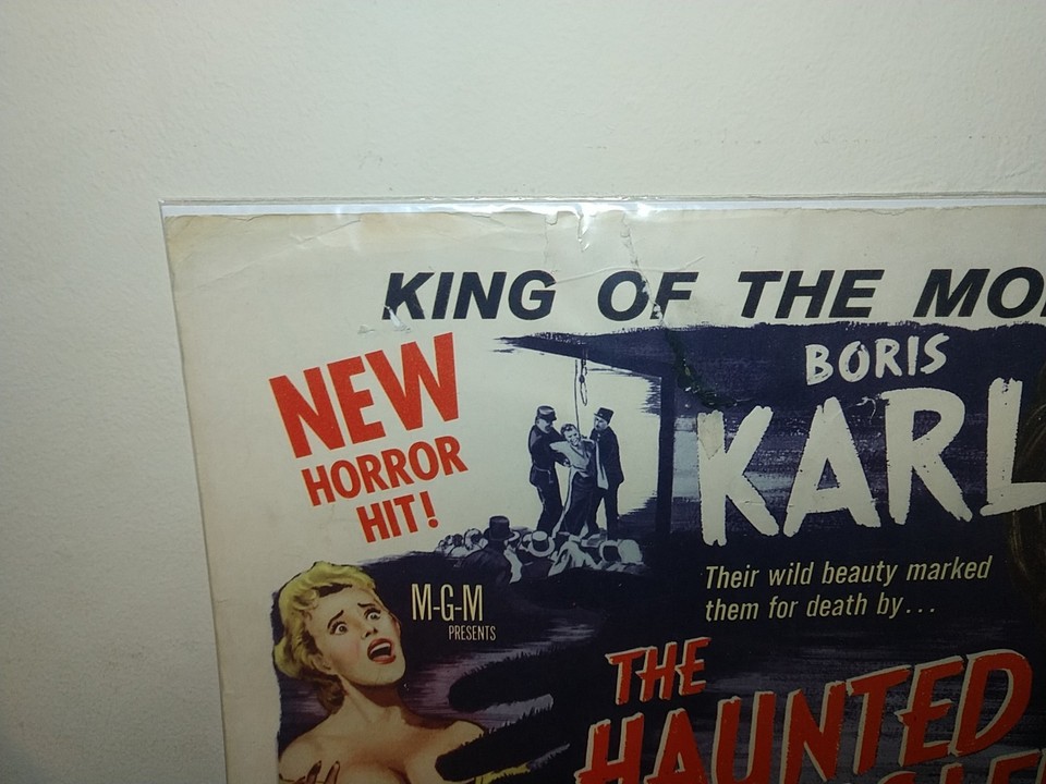 THE HAUNTED STRANGLER TITLE LOBBY CARD 11x14 1958 ORIGINAL BORIS ...