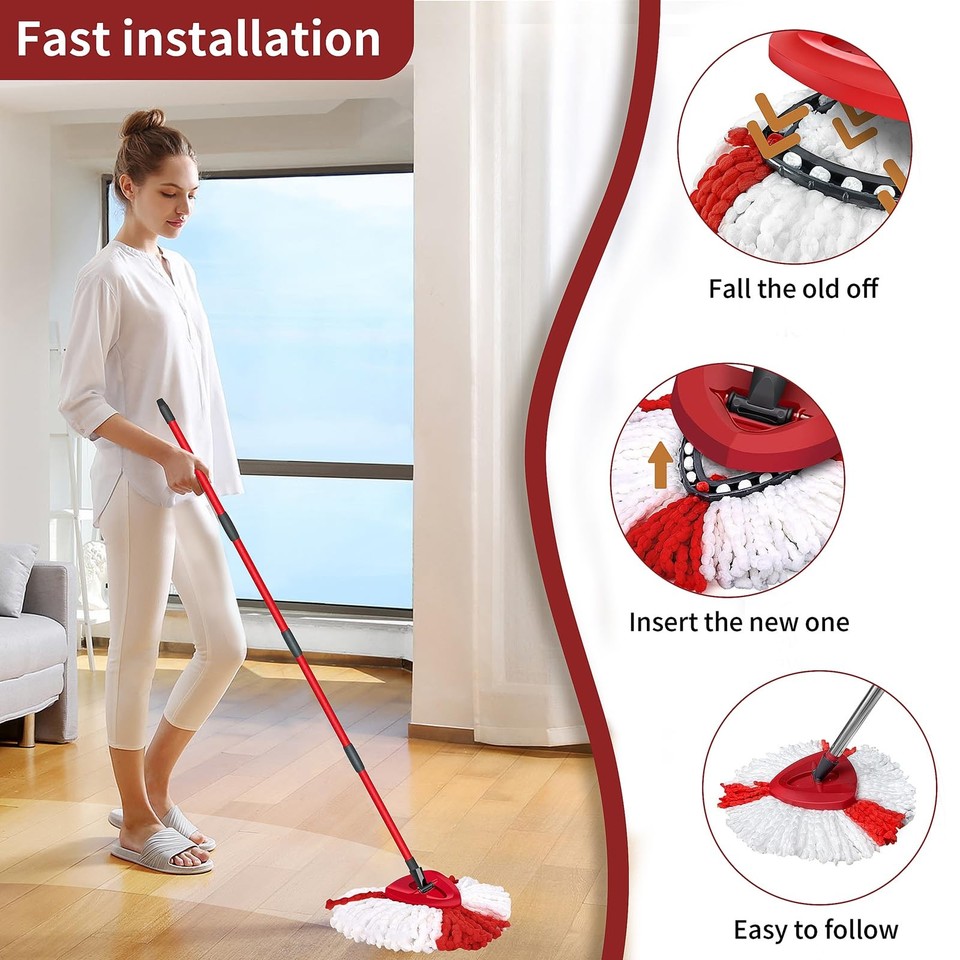 10x Replacement for Vileda Mop Heads Refill Turbo Microfibre Spin Mop ...