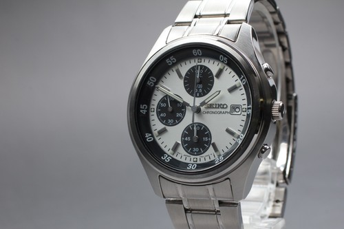 [NEAR MINT] SEIKO Chronograph 7T92-0CC0 Panda Dial Men's Quartz Watch ...