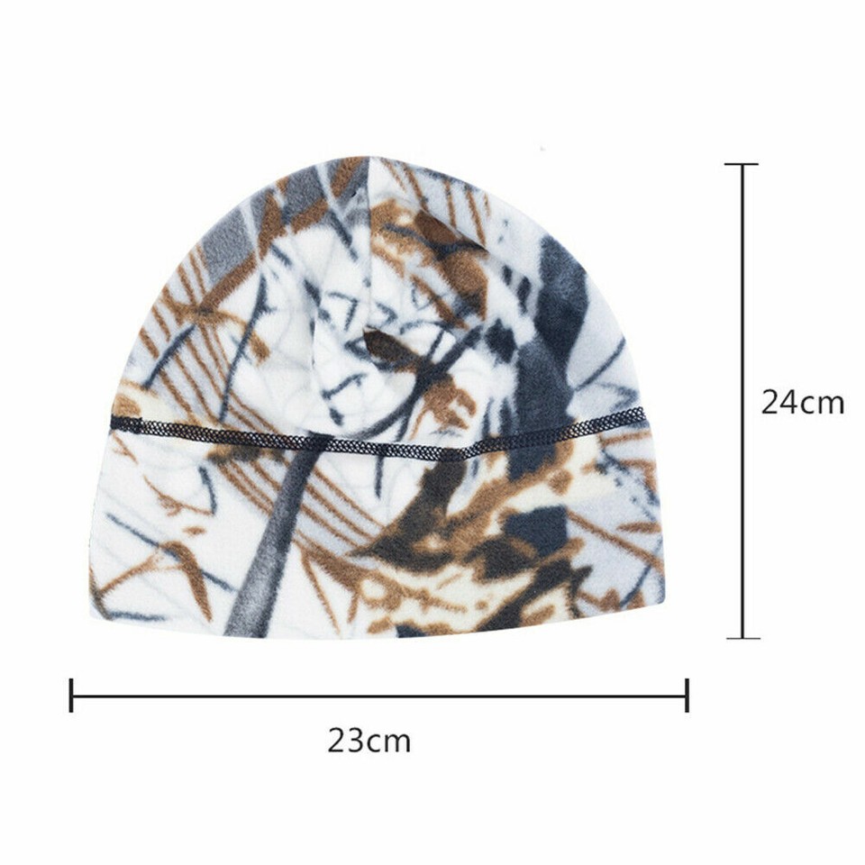 Men Women Camo Winter Warm Skull Cap Fleece Beanie Windproof Hat Thick ...